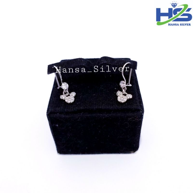 Jual Anting Bayi Anak Perak Asli Silver 925 Lapis Emas Putih Model Desi Mickey Mouse Permata ...