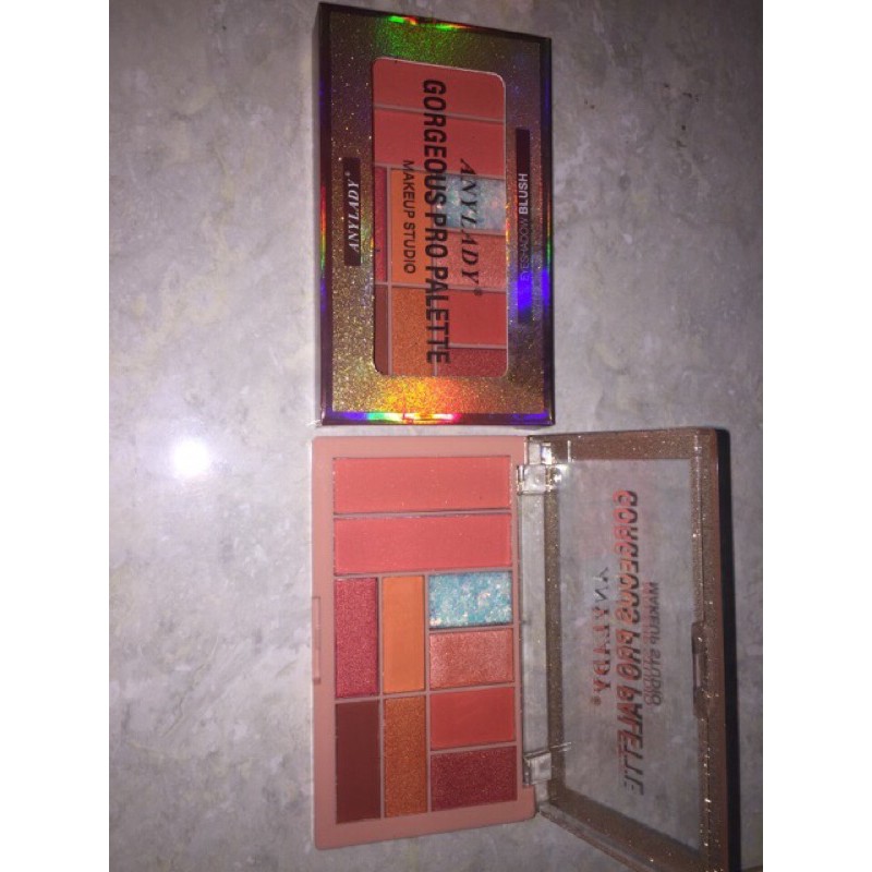Jual eyeshadow gorgeous pro palette dengan putih gliter | Shopee Indonesia