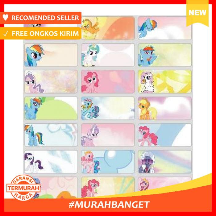 Jual Stiker - My Little Pony Sticker Medium Name Label. Fancy Lucu ...