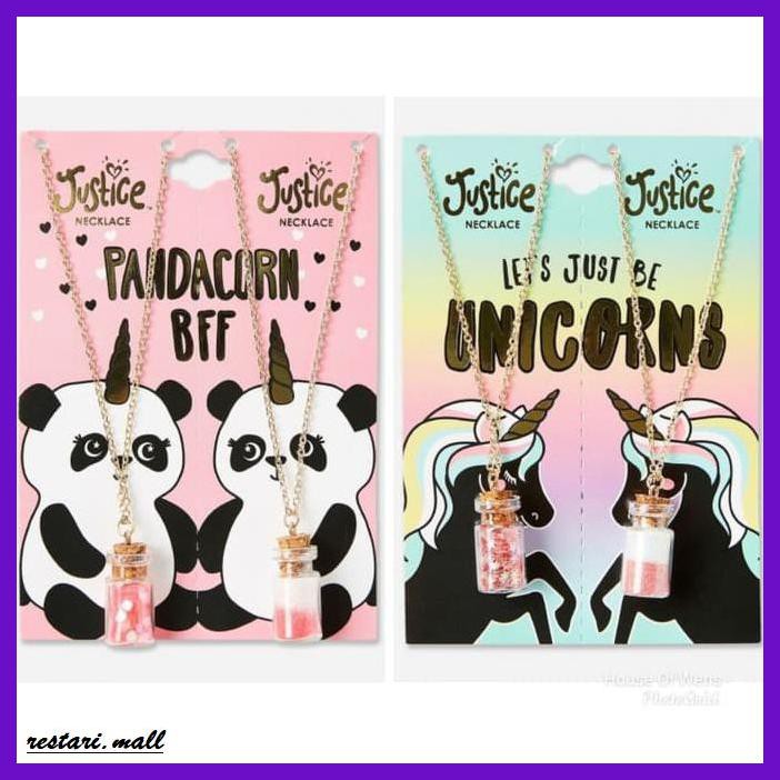 Jual Kananasaihrep- Justice Panda And Unicorn Bff Necklace - Kalung ...