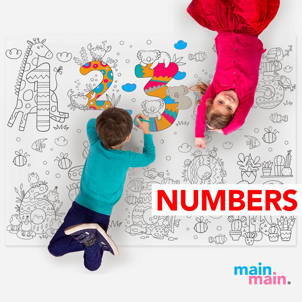 Jual [NUMBERS] KIDS Giant Coloring Poster - Kertas Mewarnai SUPER BESAR ...