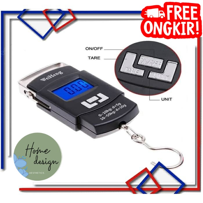 Jual Timbangan Gantung Digital Scale 50 KG Timbangan koper Timbangan Barang | Shopee Indonesia