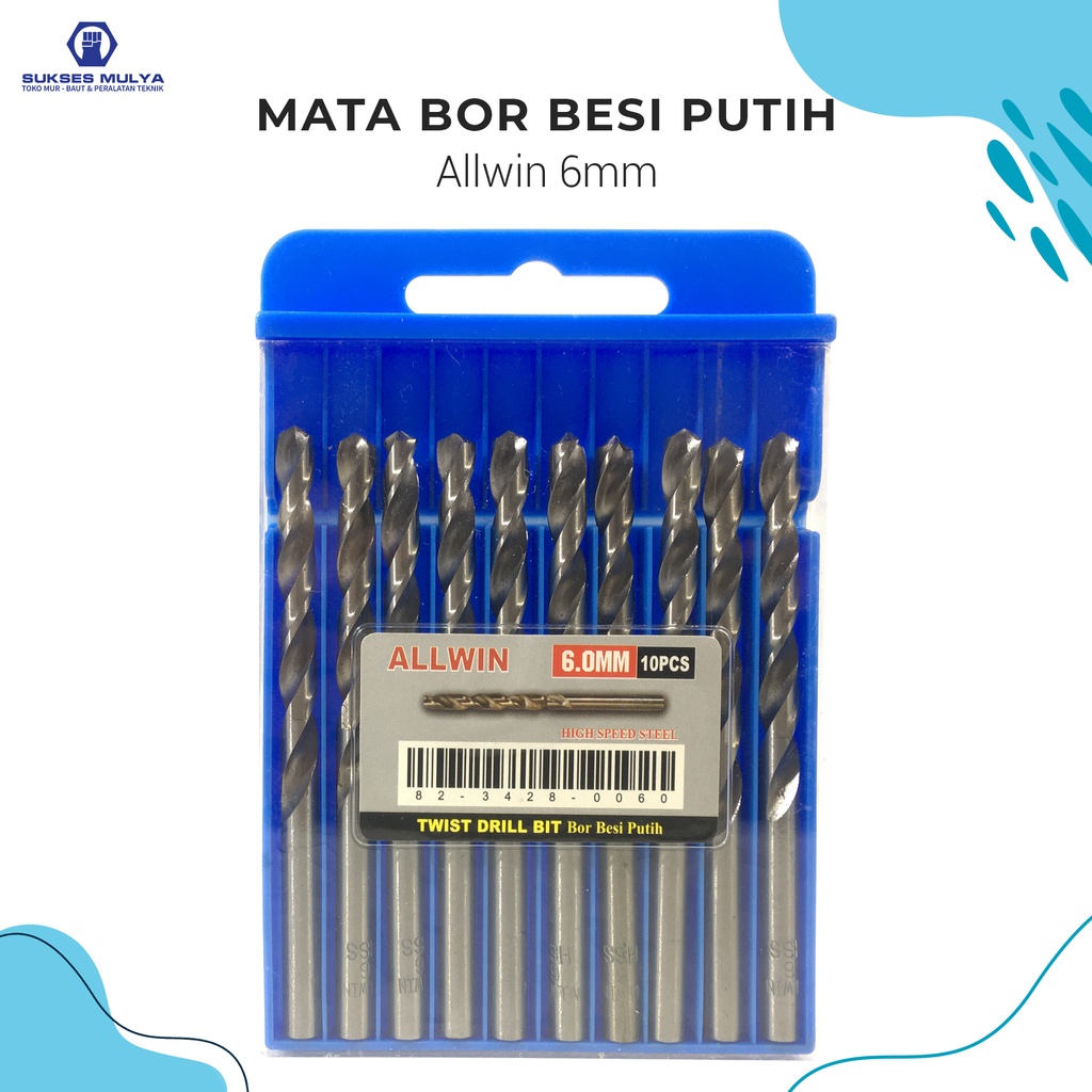 Jual Mata Bor Besi Allwin Putih 6 mm | Shopee Indonesia