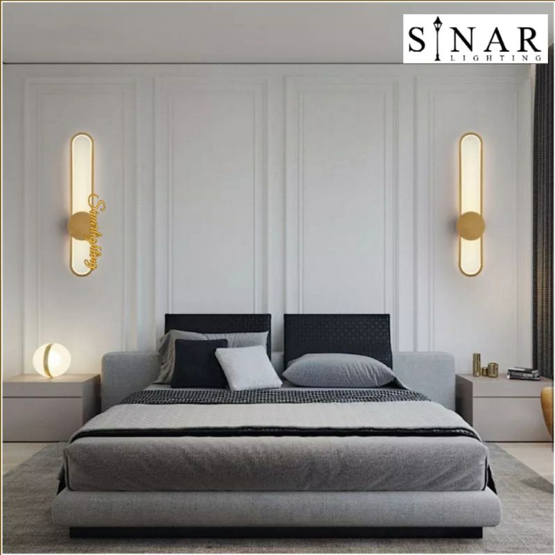 Jual Lampu dinding modern oval LED 3 warna cahaya D60061 | Shopee Indonesia