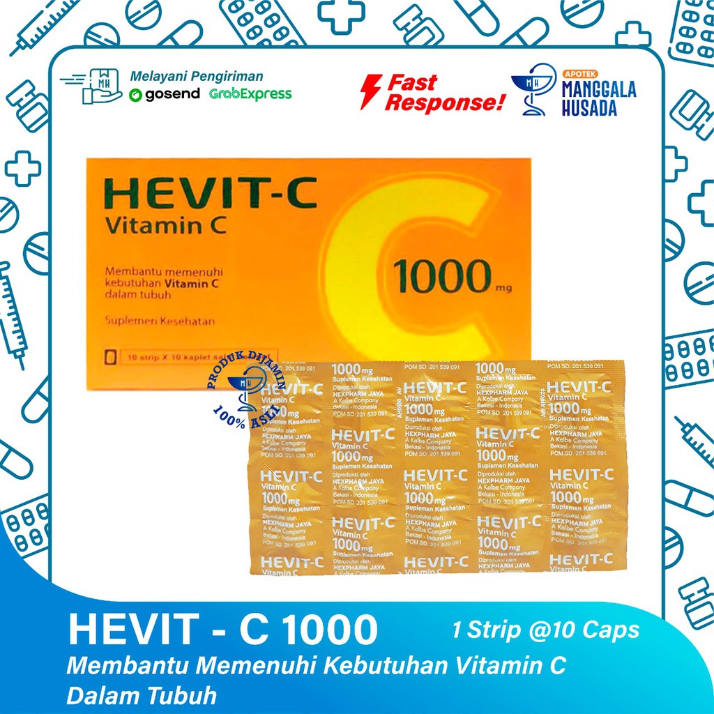 Jual HEVIT-C VITAMIN C 1000 STRIP @ 10 KAPLET | Shopee Indonesia