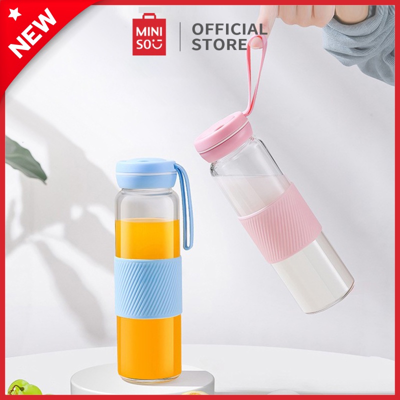 Jual MINISO Botol Minum Kaca 500ml Tempat Air Minum Glass Water Bottle ...
