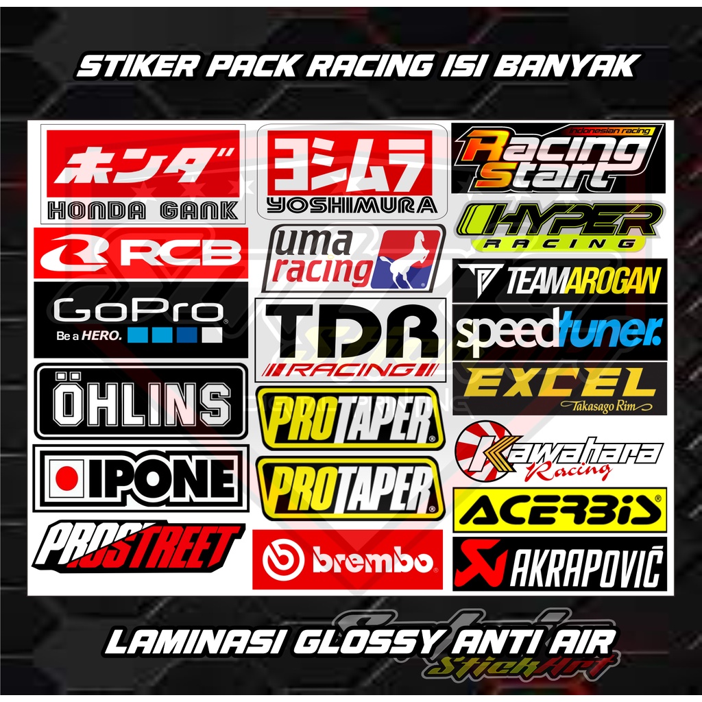 Jual STIKER PACK SPONSOR RACING STIKER RCB HONDA GANK SPEEDTUNER ...