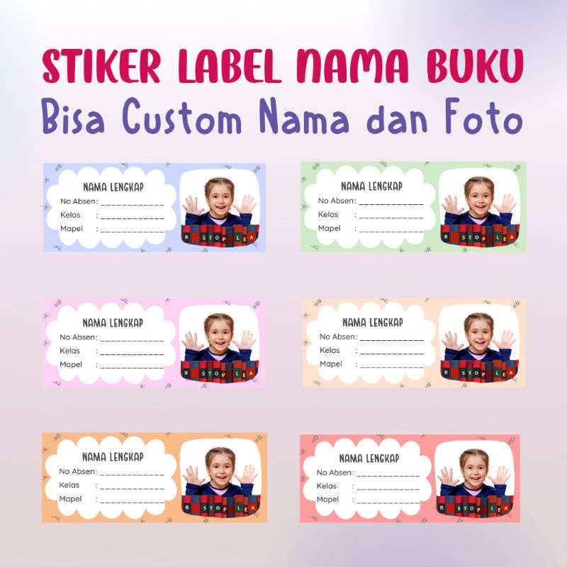 Jual Sticker Label Nama Buku | Custom Nama dan Foto | Perlengkapan ...