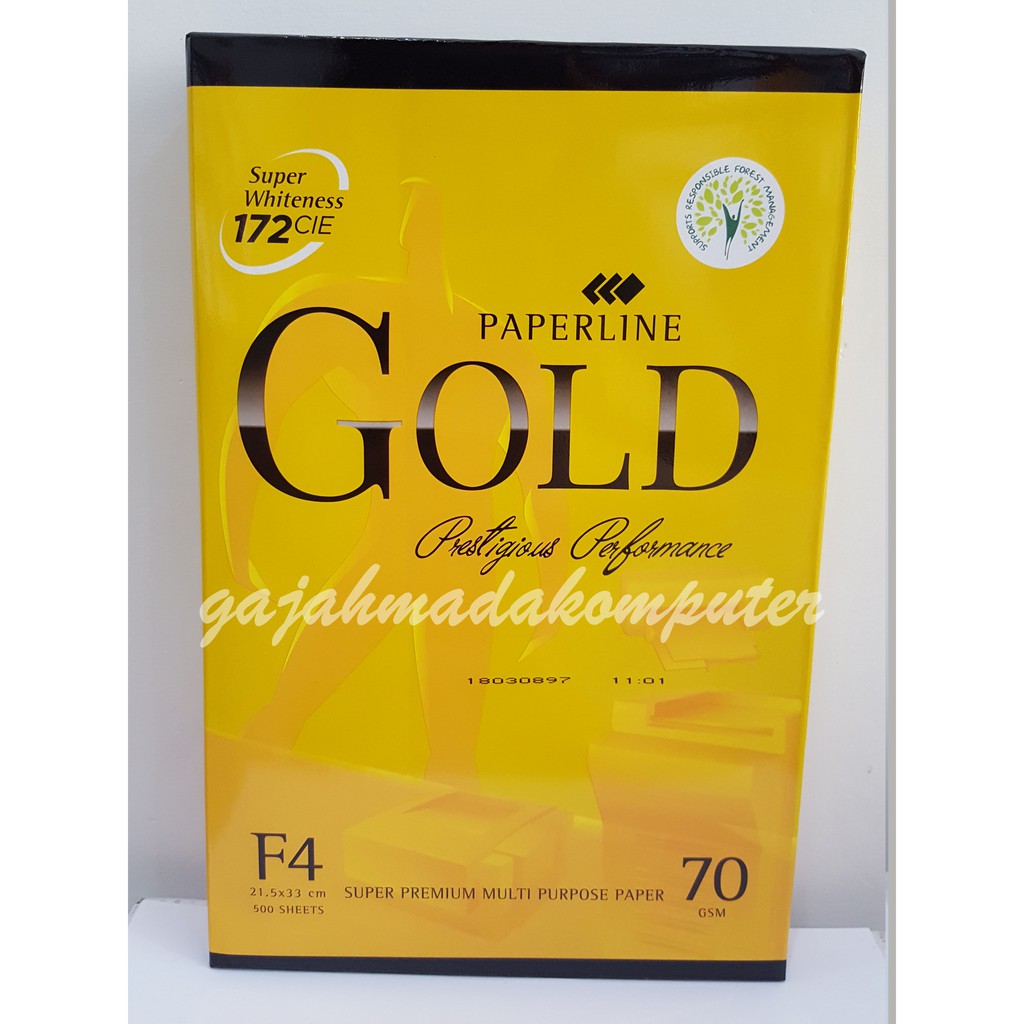 Jual Kertas HVS F4 FOLIO 70 gr 70 gsm 70gram PAPERLINE GOLD | Shopee Indonesia