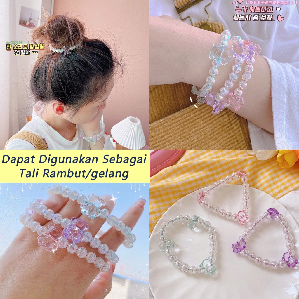 Jual COD ️Ikat Rambut Wanita Korea Ins Lucu Permen Warna Kartun Beruang ...