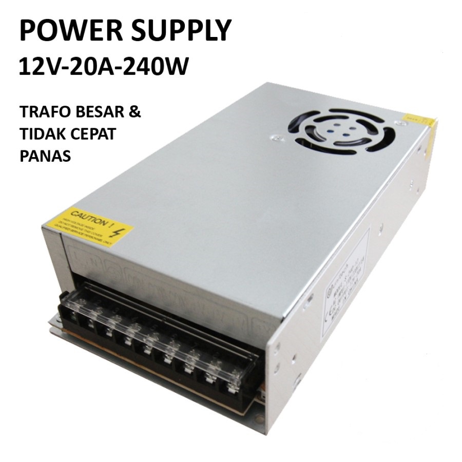 Jual Power Supply 12V 20A Switching Adaptor Jaring 12 Volt CCTV 20 Amper | Shopee Indonesia