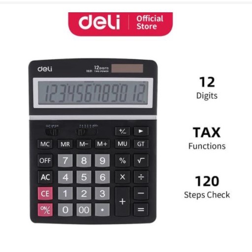 Jual Kalkulator Deli Desktop Metal 12 digit - W1630 | Shopee Indonesia