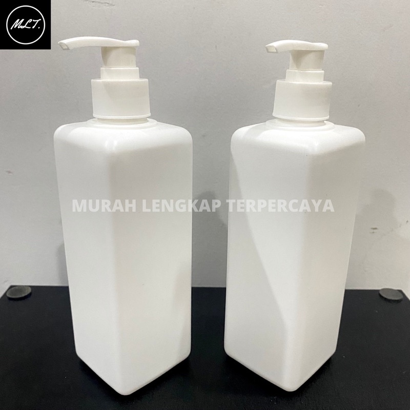 Jual BOTOL PUMP 500ML KOTAK HDPE PUTIH / BOTOL KOTAK PUMP 500ML HDPE PUTIH / BOTOL KOTAK 500ML ...