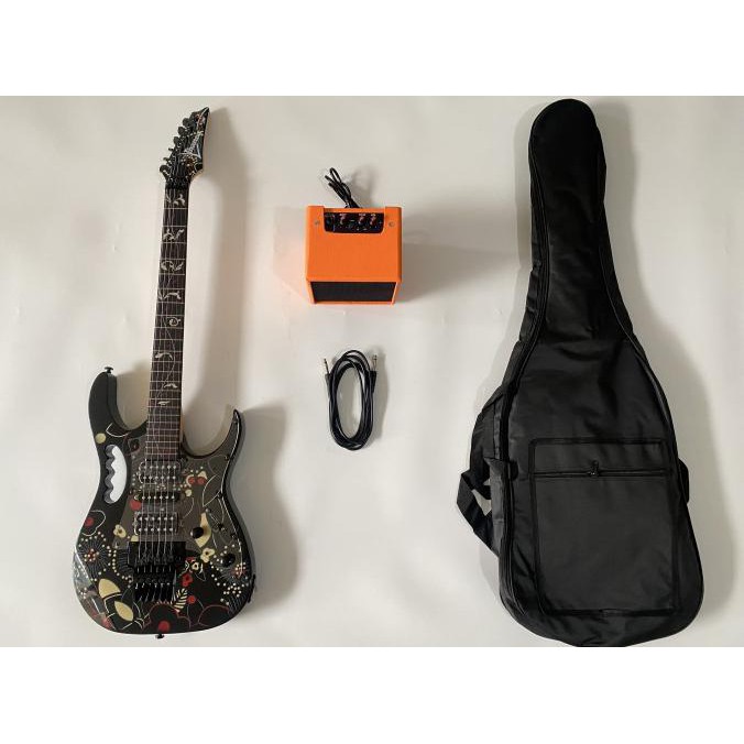 Jual Paketan Gitar Ibanez Jem Flower Hitam + Ampli Distorsi + Kabel ...