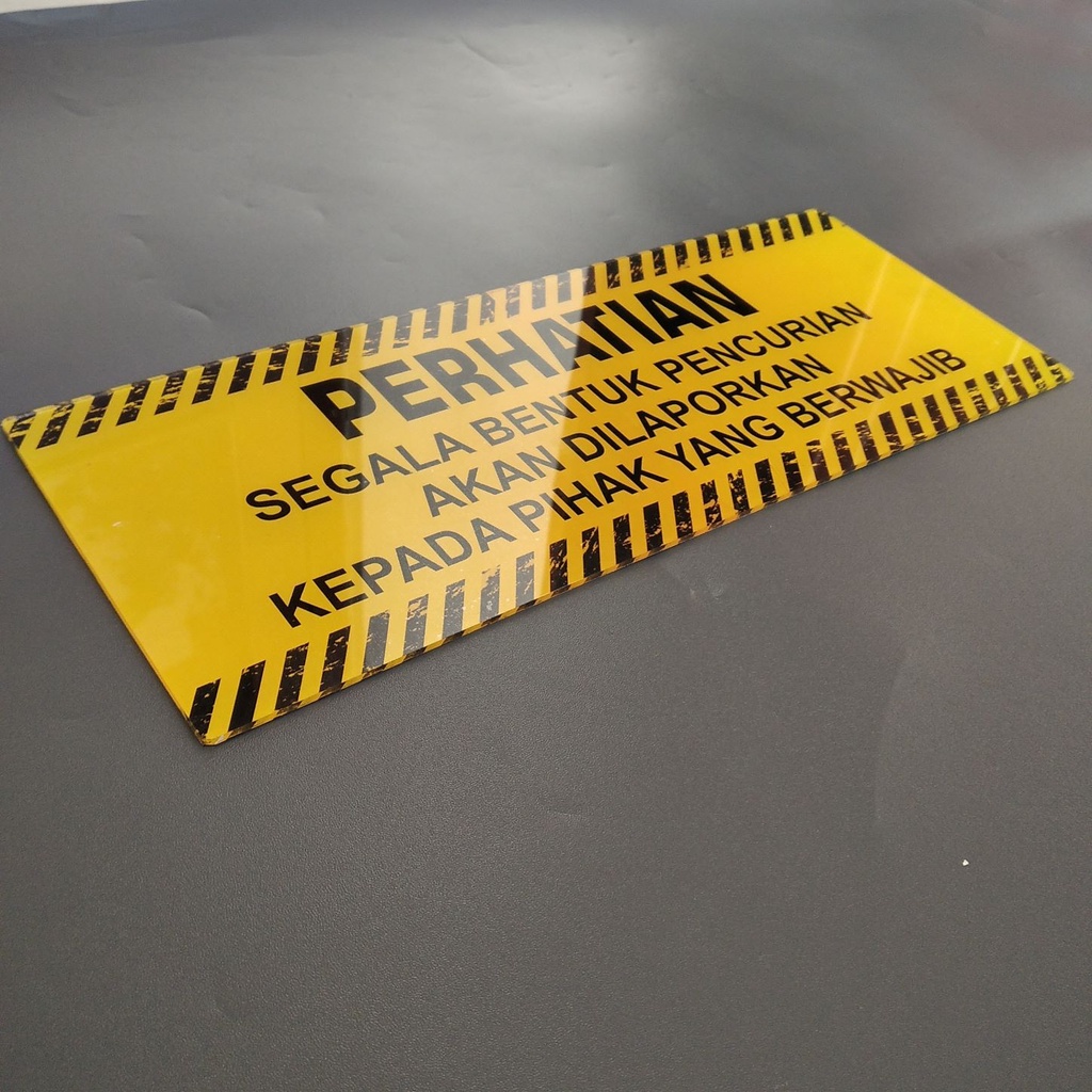Jual Plat Acrylic Segala Bentuk Pencurian, Sign Label Acrylic | Shopee ...