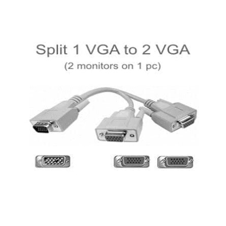 Jual KABEL VGA CABANG 1 MALE - 2 FEMALE / KABEL VGA SPLITTER | Shopee Indonesia