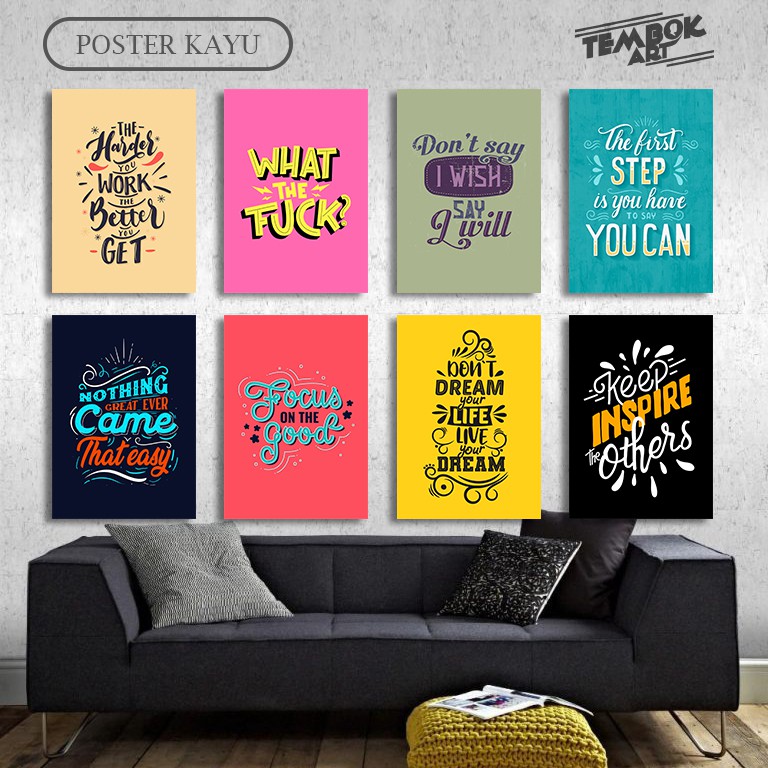 Jual [15cm X 20cm] Poster Kayu Tulisan Aesthetic - Hiasan Dinding High ...