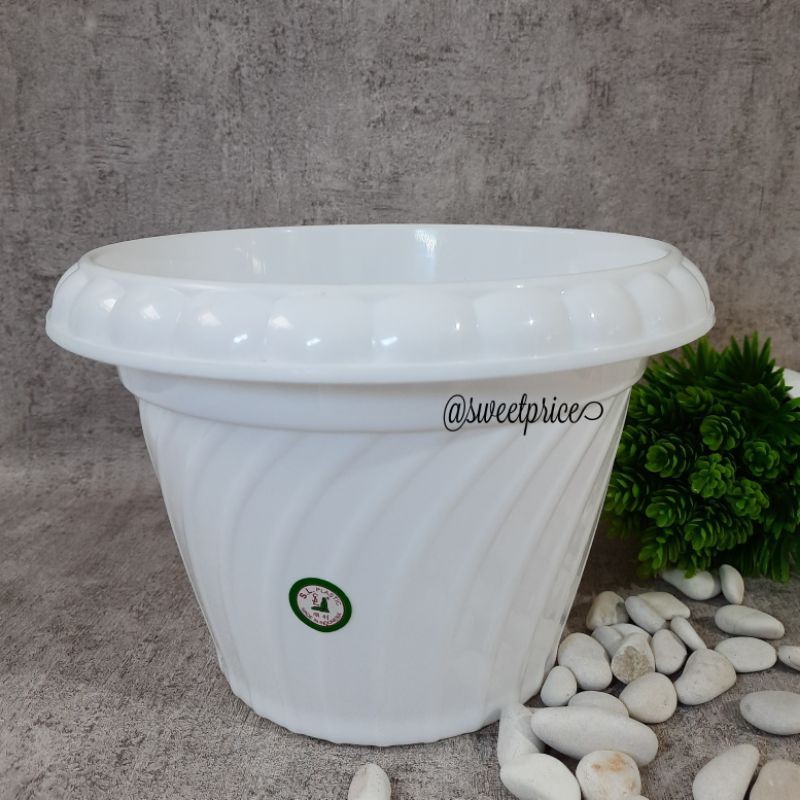 Jual POT BUNGA SL PBB 25 PUTIH / POT TANAMAN / POT PLASTIK | Shopee ...