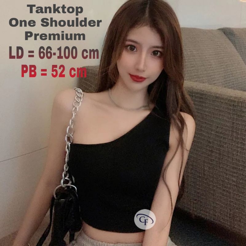 Jual Tank Top One Shoulder Premium / Tanktop Fashion Wanita One ...