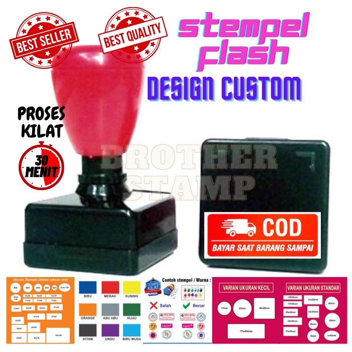 Jual STEMPEL CUSTOM / KOTAK 25X25 MM / OTOMATIS TINTA / 1 WARNA | Shopee Indonesia