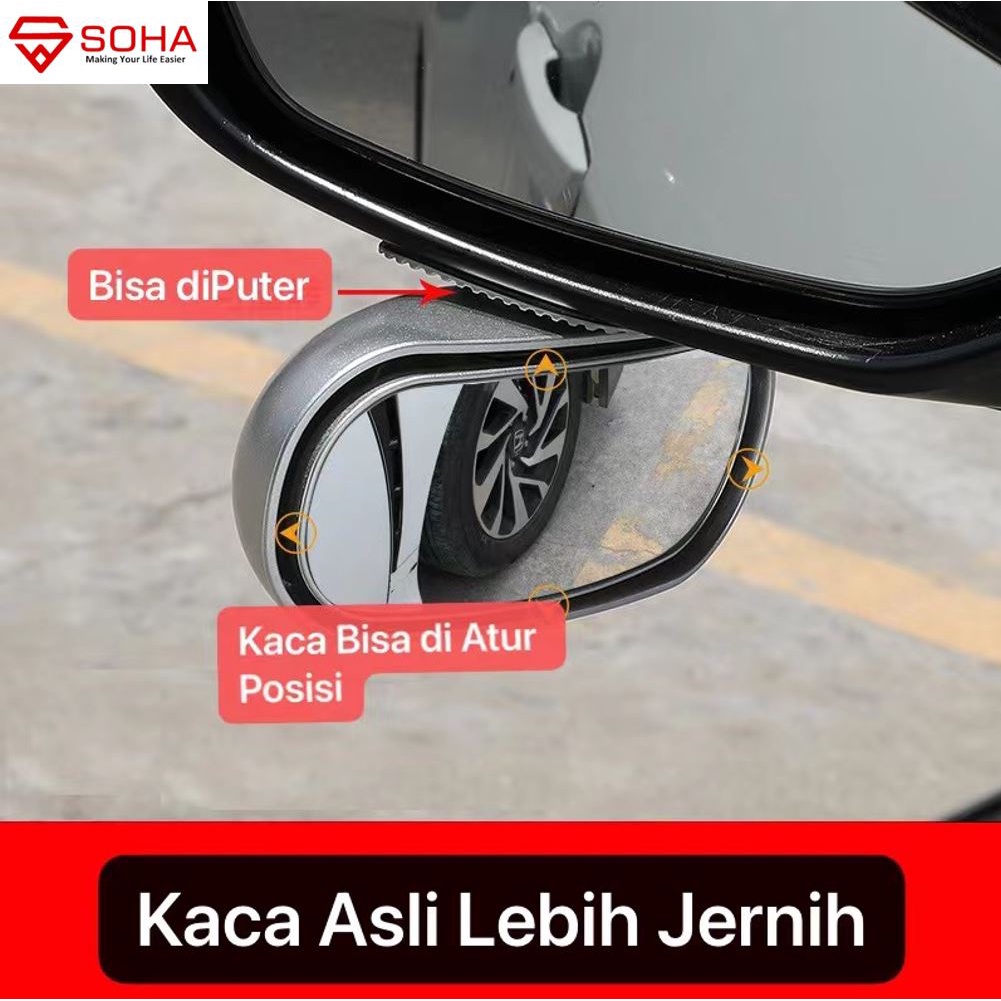 Jual AM-20 Kaca Spion Car Wide View Blind Spot Mirror Universal Semua ...