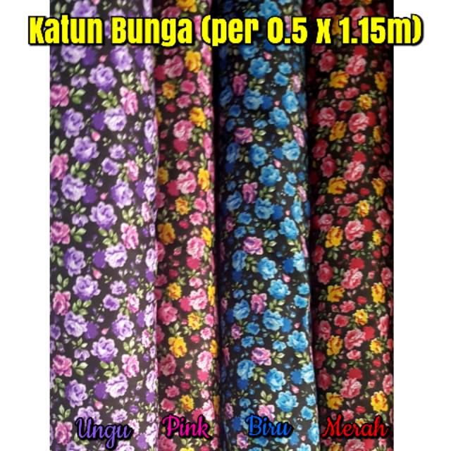 Jual Kain Katun Bunga (per 0.5 x 1.15m) | Shopee Indonesia