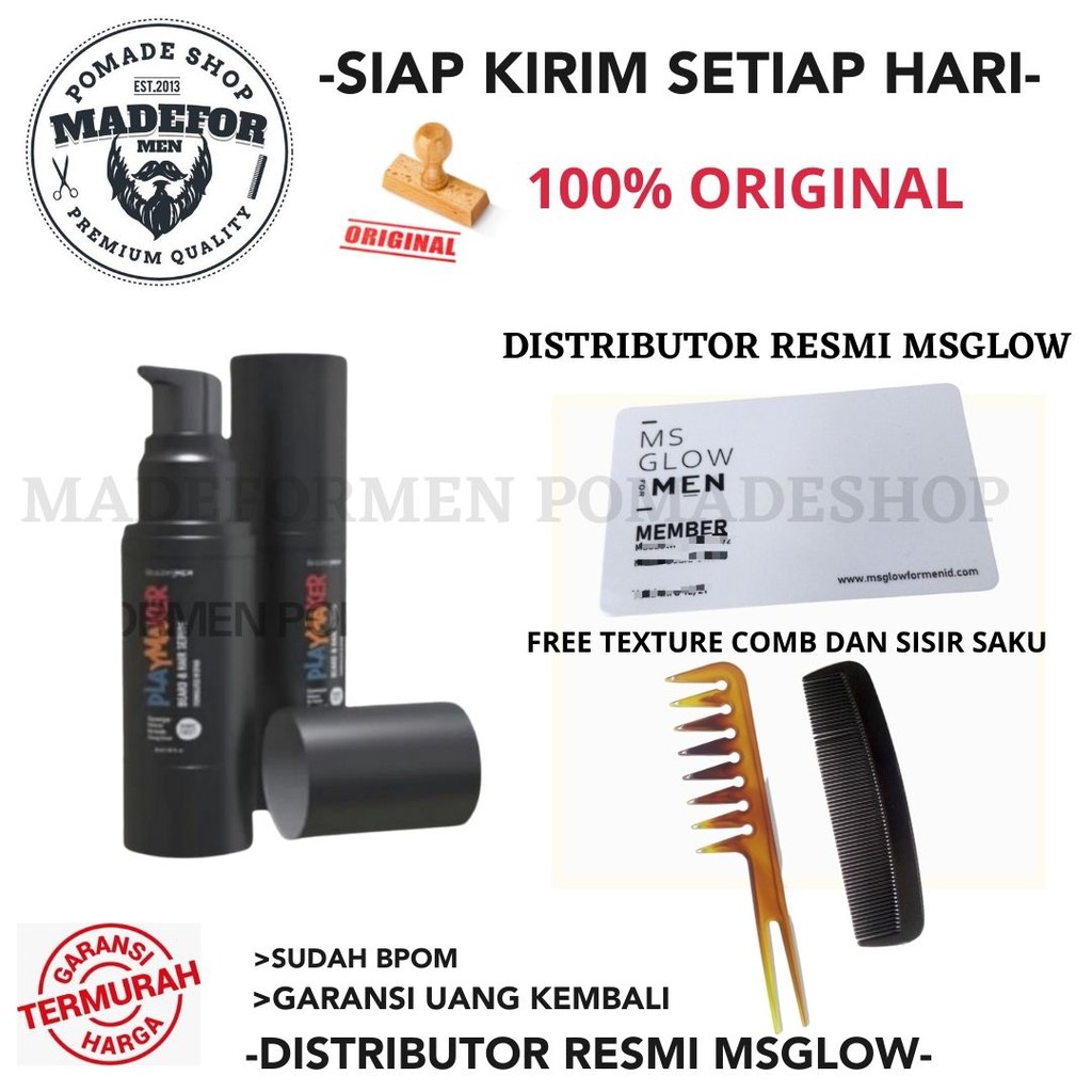 Jual MS GLOW PLAYMAKER BEARD & HAIR SERUM MS GLOW FOR MEN | Shopee ...