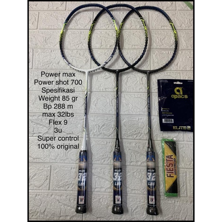 Jual Raket Badminton Power Max Power Shot 700 Super Control Kuat 32Lbs ...