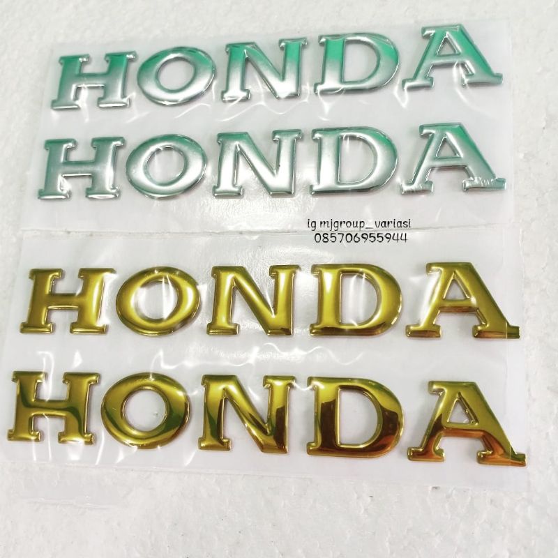 Jual Emblem logo HONDA motor warna silver/gold bahan pvc ukuran ...