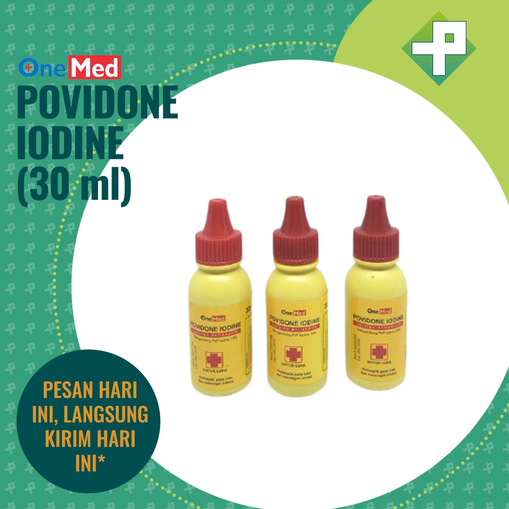 Jual Povidone Iodine Ecodine 30 ml Onemed / Obat Merah Antiseptik 30ml | Shopee Indonesia