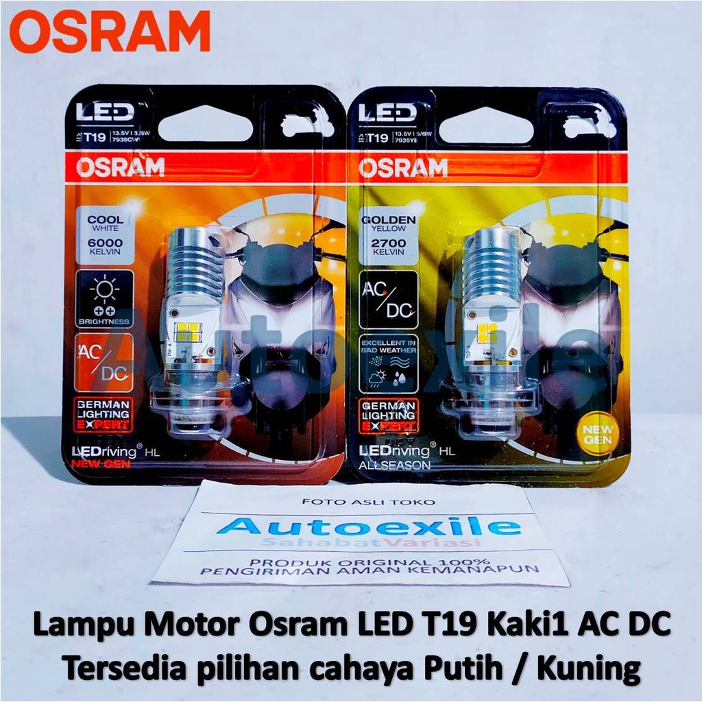 Jual Lampu Motor Osram LED T19 H6 M5 Kaki1 AC DC 2700K Kuning Yellow ...