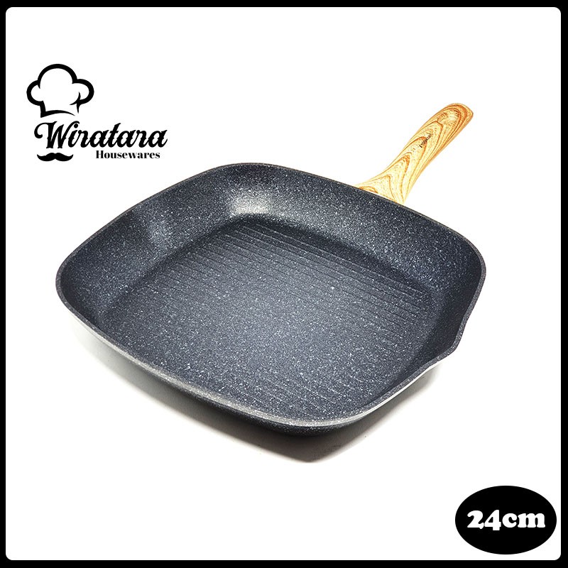 Jual Yoshikawa Frying Grill Pan Keramik Tanpa Minyak 24cm | Pemanggang Bbq Anti Lengket | Wajan ...