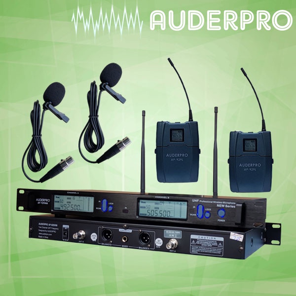 Jual MIC WIRELESS DUAL CLIP ON AUDERPRO AP-929WM-LL INFRALED FREKUENSI ...