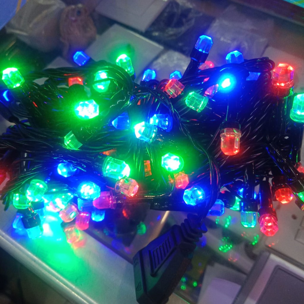 Jual Lampu Natal / Lampu Tumblr LED Kabel Hitam (F8) RGB 10 Meter / 10 ...
