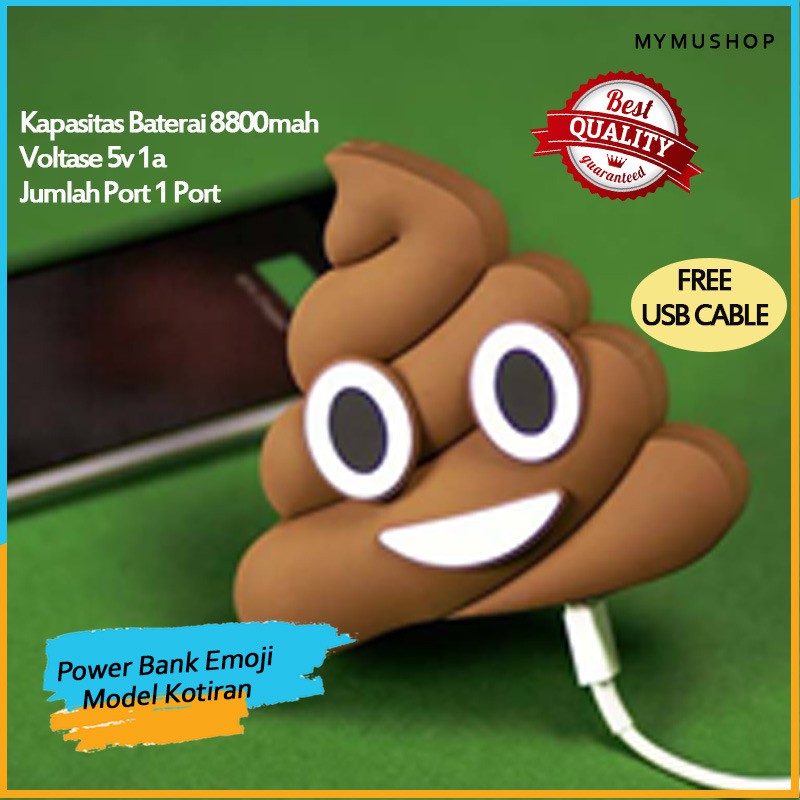 Jual POWER BANK EMOJI POWERBANK PORTABLE POWERBANK EMOJI POOP KOTORAN ...