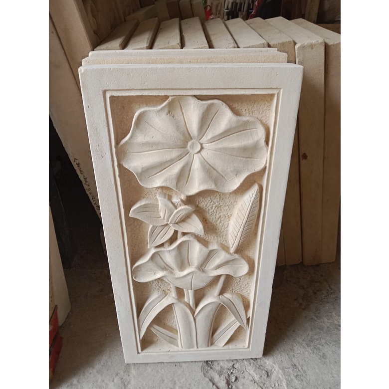Jual Batu Alam Ornamen Bunga 30x60x5 Motif Baru | Shopee Indonesia