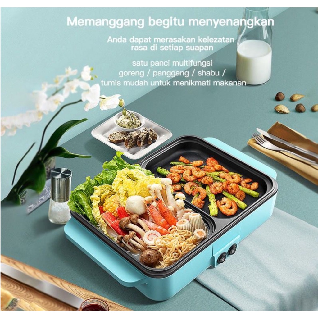 Jual grosirhouseware_ MINI ELECTRIK HOTPOT 2 IN 1/ALAT MASAK SERBAGUNA ...