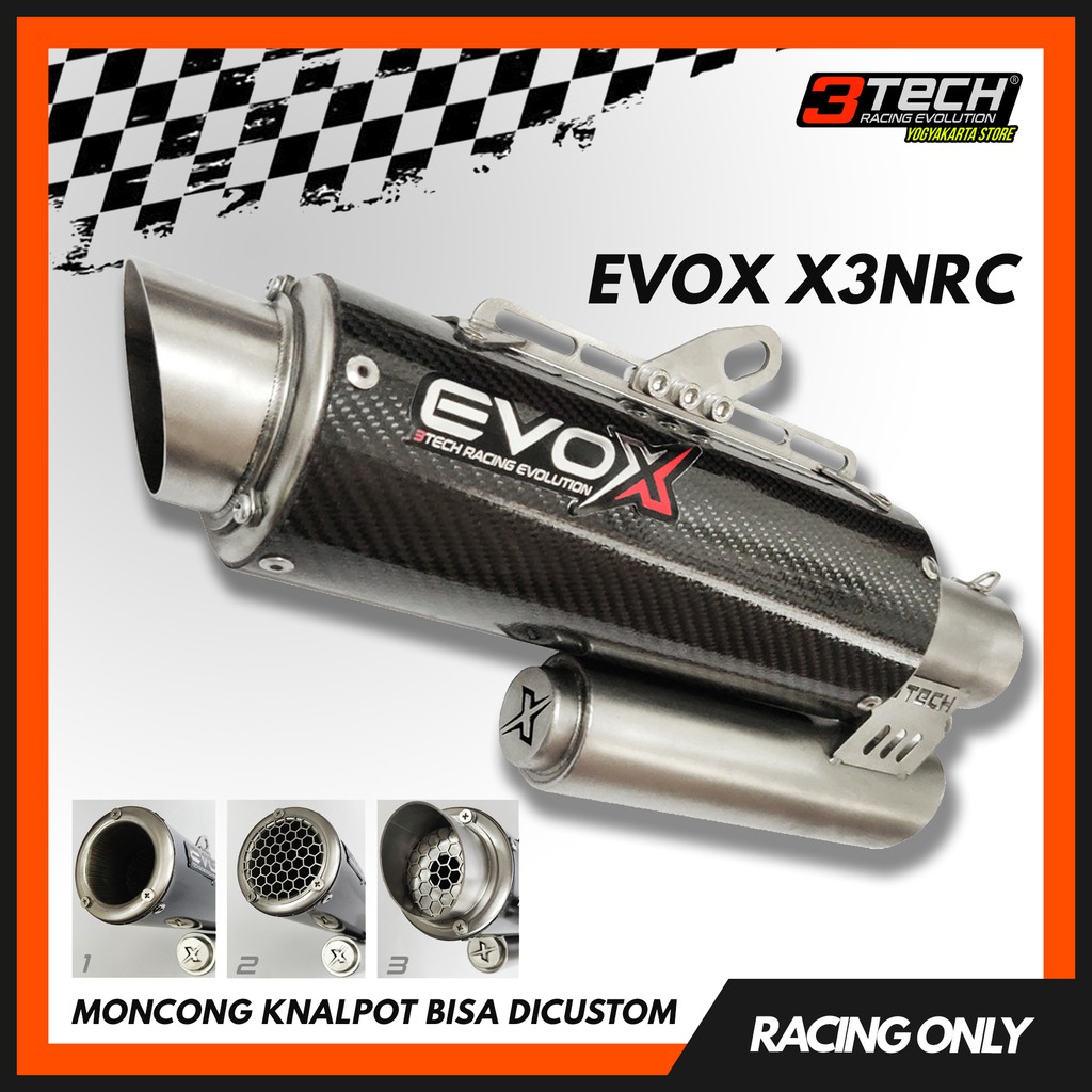 Jual Knalpot EVOX X3NR Carbon Fullsystem by 3Tech Racing Evolution | Shopee Indonesia