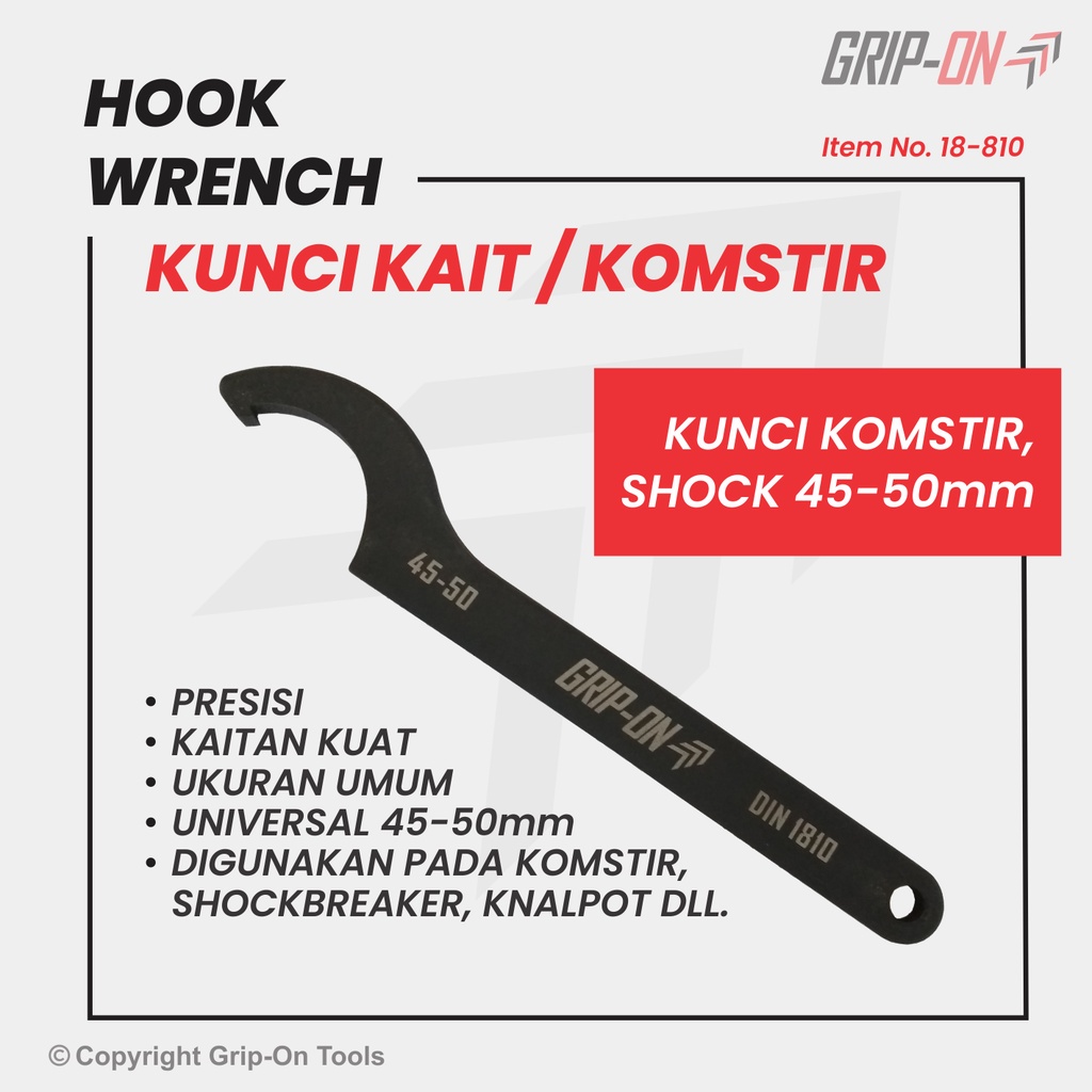 Jual GRIP ON HOOK WRENCH 45 - 50 MM KUNCI KOMSTIR 45-50 MM KUNCI KAIT ...