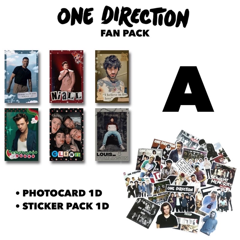 Jual ONE DIRECTION STICKER + PHOTOCARD POLAROID ( FAN PACK ) | Shopee ...