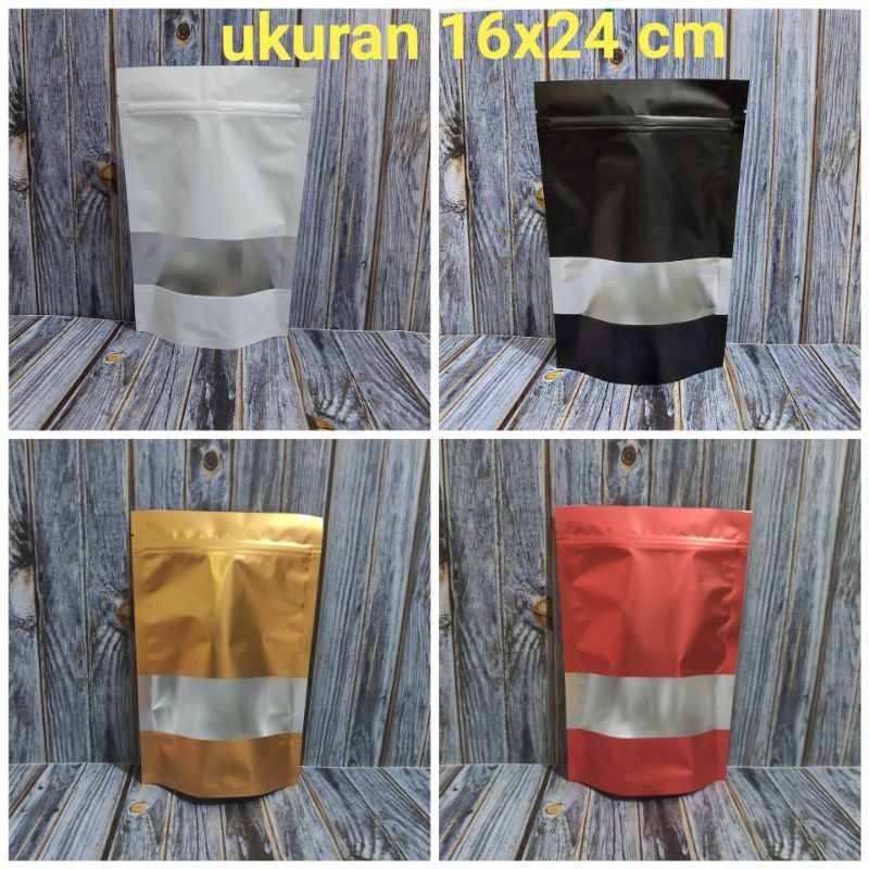 Jual Standing pouch window metalized ukuran 16x24cm | Shopee Indonesia