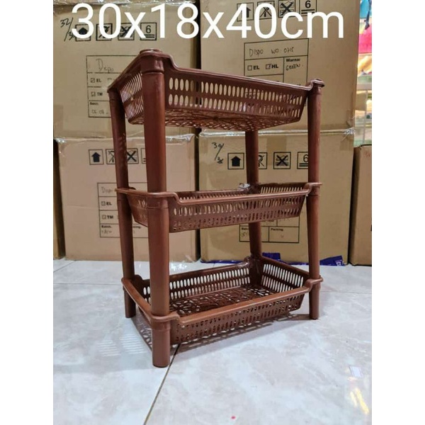 Jual Rak plastik 3 susun/rak bumbu dapur/ rak kosmetik mini/rak ...