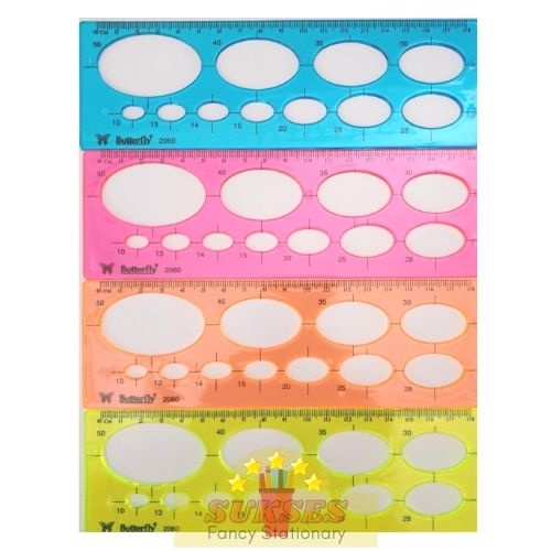 Jual Penggaris cetakan lonjong ruler elipse template 2060 cetakan elips ...