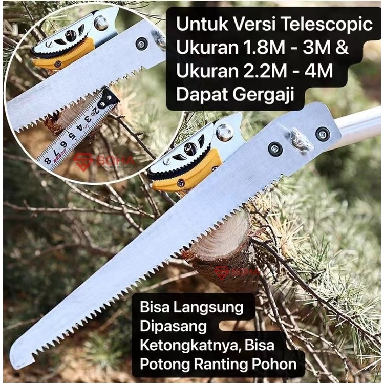 Jual PCK-09 Alat Tongkat Panjang Telescopik Pemetik Buah Pemangkasan Ranting Pohon Gergaji Tree ...
