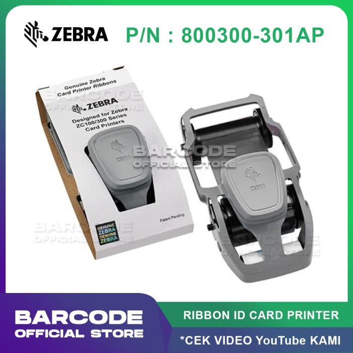 Jual RIBBON TINTA PRINTER KARTU ZEBRA ZC300 ZC-300 RESIN BLACK 800300-301AP | Shopee Indonesia