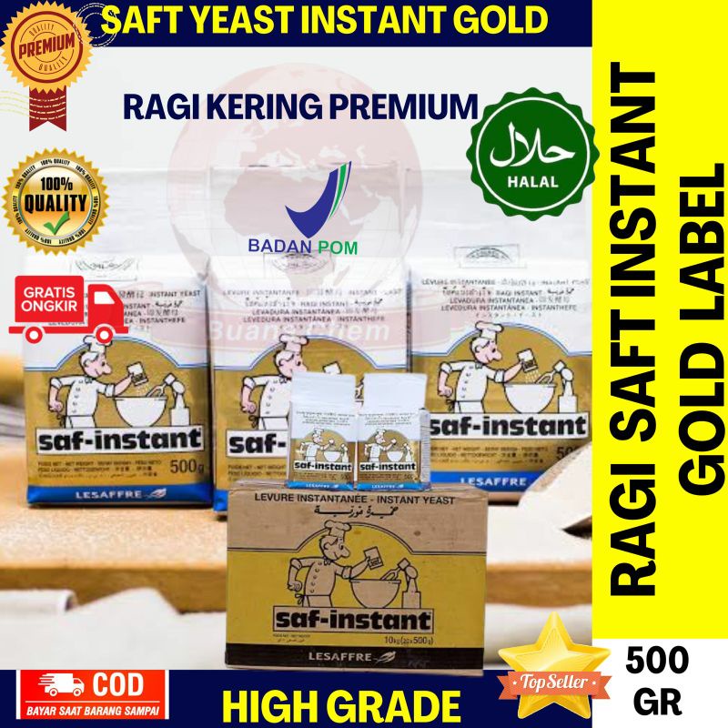 Jual Saf Instant Gold Label 500 gr / Ragi Kering / Saf Bubuk / Yeast ...