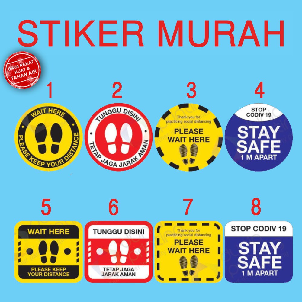 Jual Stiker Lantai Jaga Jarak social distancing 20 cm- antisipasti ...