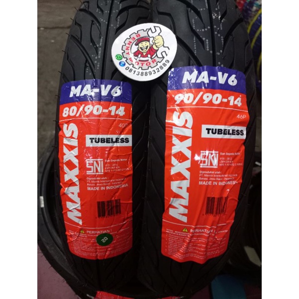 Jual ( Paket 2 BAN RING 14 ) MAXXIS MA-V6 uk 80/90-14 & 90/90-14 tubles ...