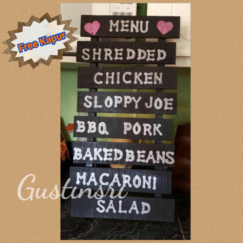 Jual Backdrop Papan Menu Kayu Dekorasi Cafe Restoran Menu Holder ...