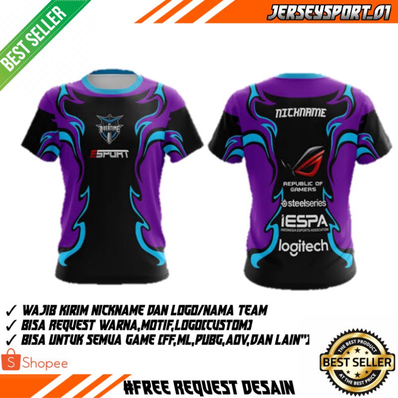 Jual Jersey Gaming Desain Custom(Universal jersey) | Shopee Indonesia